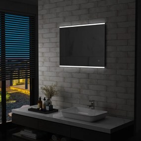 vidaXL Koupelnové zrcadlo s LED světly a dotykovým senzorem 80 x 60 cm