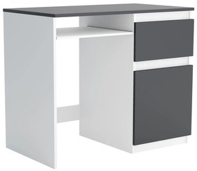 Školní počítačový stůl 90 cm REMO1 Bílá/Antracit