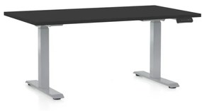Výškově nastavitelný stůl OfficeTech D, 120 x 80 cm, šedá podnož, černá