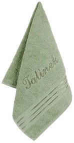Bellatex Froté ručník kolekce Linie s výšivkou Tatínek 50x100 cm zelená