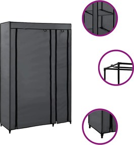 Skládací šatní skříň šedá 110 x 45 x 175 cm textil 282423