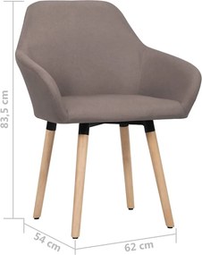 Jídelní židle 2 ks taupe textil 283468