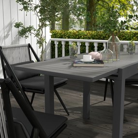 Outsunny zahradní stůl jídelní stůl pro 6 osob, rozkládací stůl na terasu do 70 kg, hliníková šedá 81/162 x 80 x 75 cm pro balkon a zahradu | Aosom.de