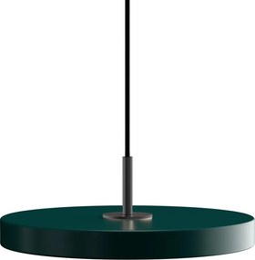 Závěsná lampa Asteria Mini s černým držákem zelená