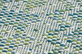 Dywany Łuszczów, Kusový koberec Sion Sisal Aztec 22184 green/blue/ecru – na ven i na doma, 80x150, zelená, chodba / předsíň