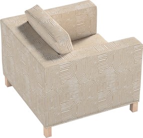 Potah na křesko IKEA Karlanda, krátký barva béžová látka pletený vzor, vzorované