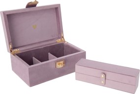 Šperkovnice Lila s oddělenými přihrádkami sametová – 21,5*14*9,5 cm