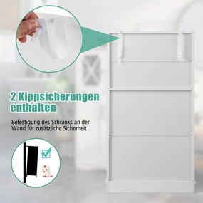 Costway WC skříňka do koupelny, na prádlo s dvířky – 60 × 30 – 60 × 30 × 108 cm