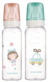 Canpol babies Lahev skleněná s úzkým hrdlem TOYS 240ml