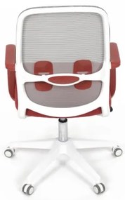 Kancelářská židle šedý MESH a červená plastový kříž houpací mech. KA-S425 RED