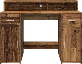Psací stůl s LED světly old wood 120x55x91 cm kompozitní dřevo 3309418
