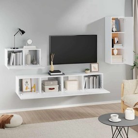 4dílný set TV skříněk bílý kompozitní dřevo 3114334