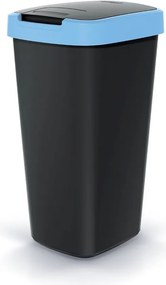 Odpadkový koš s barevným víkem, 25 l, modrá / černá