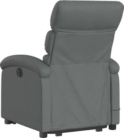 Elektrické zvedací masážní polohovací křeslo tmavě šedé textil 3204015