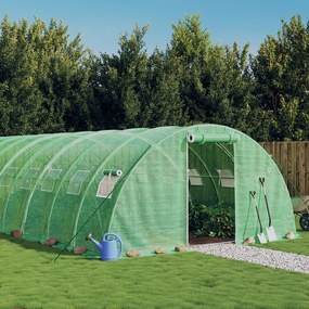 Skleník s ocelovým rámem zelený 64 m² 16 x 4 x 2 m 3188067