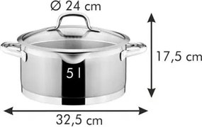 TESCOMA Kastrol PRESIDENT s cedicí poklicí ø 24 cm, 5,0 l