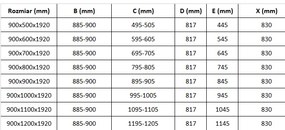 Mexen Pretoria, sprchový kout 90 (dveře) x 80 (stěna) cm, 6mm čiré sklo, černý profil + černá sprchová vanička, 852-090-080-70-00-4070B