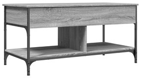 Konferenční stolek šedý sonoma 100 x 50 x 50 cm kompozit a kov - Default Title