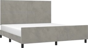 Rám postele bez matrace světle šedý 160 x 200 cm samet 3125641