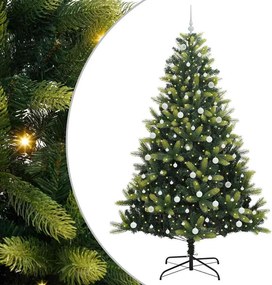 Umělý skládací vánoční stromeček 300 LED Zelená 240 cm PVC a PE 3396012
