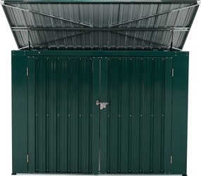 Ocelový box na dva odpadkové koše, zelená, RUBIS