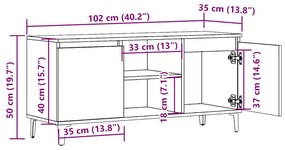 TV skříňka old wood 102 x 35 x 50 cm kompozitní dřevo