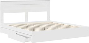Postel s úložným prostorem Bílá 180 x 200 cm Kompozitní dřevo 3409893
