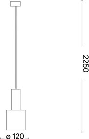 Ideal Lux - Lustr na lanku HOLLY 1xE27/60W/230V pr. 12 cm mosaz