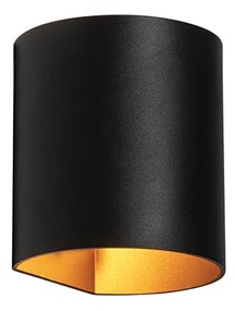 Chytré nástěnné svítidlo černé s mosazí vč. WiFi G9 - Sabbio