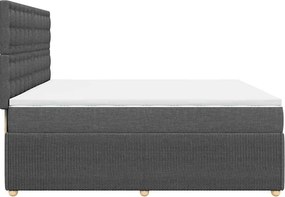 Box spring postel s matrací tmavě šedá 200x200 cm textil 3294478