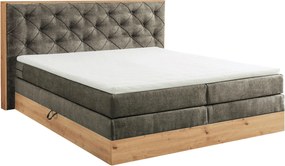 XXXLutz POSTEL BOXSPRING, 180/200 cm, hnědá, šedá, přírodní barvy Esposa - Manželské postele - 002220039804