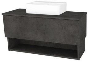 Dřevojas Koupelnová skříň INVENCE SZZO 100 (umyvadlo Joy 3) Varianta: L01 Bílá vysoký lesk / D16 Beton tmavý