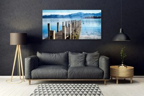 akrylový obraz Most Moře Hory Architektura 120x60 cm