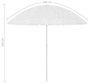 vidaXL Plážový slunečník Hawaii bílý 300 cm