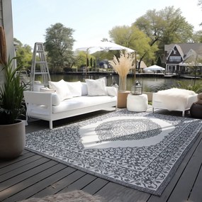 ELLE Decoration, Kusový koberec Gemini 106023 Silver z kolekce Elle – na ven i na doma, 80x150, šedá, chodba / předsíň
