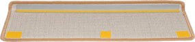 Schodové rohože 15 ks 65 x 21 x 4 cm béžové s obdélníkovým okrajem 134577