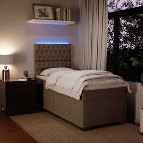 Box spring postel s matrací světle šedá 90x190 cm samet 3293092