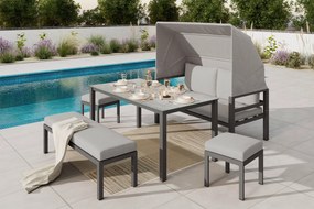 XXXLutz JÍDELNÍ TERASOVÁ SOUPRAVA 5dílné, textil, sklo, kov Ambia Garden - Online Only zahradní nábytek - 000639007901