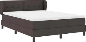 Postel s boxspringem s čelo Tmavě hnědá 140 x 200 cm textil 3340027