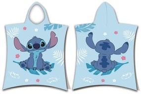 Jerry Fabrics Plážová osuška pončo Lilo a Stitch Blue 50x115 cm