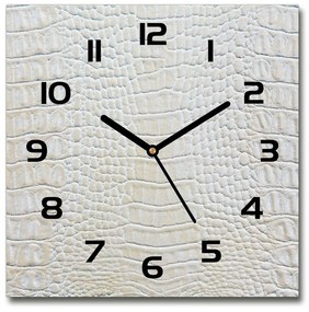 Wallmuralia Skleněné hodiny na stěnu Krokodýlí kůže 30x30 cm