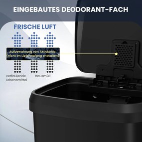 Costway 68 L kuchyňský odpadkový koš s měkkým zavíracím víkem a deodorizační