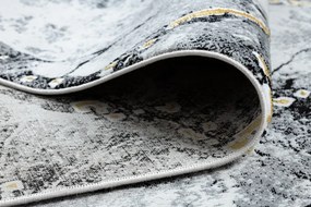 Dywany Łuszczów, Kusový koberec Gloss 528A 58 3D mramor ivory/black, 80x150, šedá, kancelář