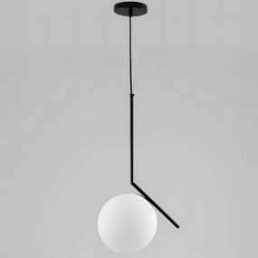 Toolight Rea, Stropní lampa visící skleněná koule z bílého zlata G107-1W BLACK WHITE, OSW-09732