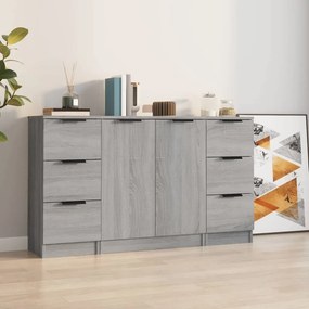 Příborníky 3 ks šedé sonoma kompozitní dřevo 3115842