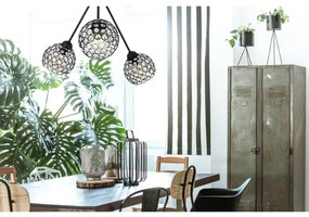 Stropní svítidlo Crystal Trio, 3x černé křišťálové stínítko