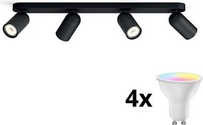 Philips - LED RGBW Stmívatelné bodové svítidlo 4xGU10/4,8W/230V3000K černá + DO