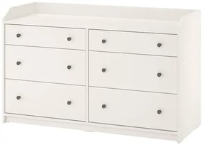 IKEA HAUGA Komoda 6 zásuvek bílá 138x84 cm