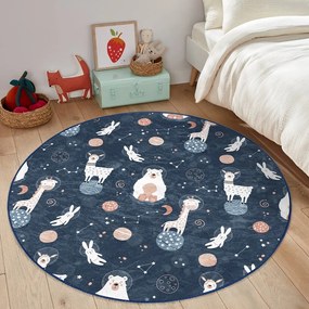 Tmavě modrý dětský koberec ø 100 cm Comfort – Mila Home