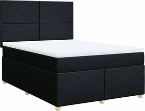 Box spring postel s matrací černá 160x200 cm textil 3293626
